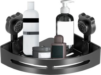 Generic Duschorganisator mit Saugbecher, Eckduschregal-Bär-Suktion Badregale, Wand montierter Duschplan Aufbewahrungskorb für Shampoo, Spülen, Bodywashing