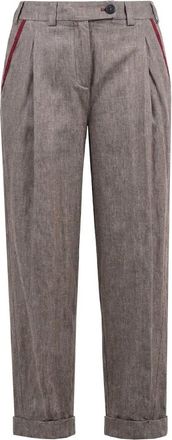 Alessia Santi Femme, Pantalons, Brun, Taille: 42 FR Pantalone a gamba larga cropped