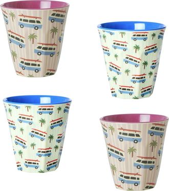 Rice Set mit 4 Melamin-Tassen mit Wohnmobil-Aufdruck