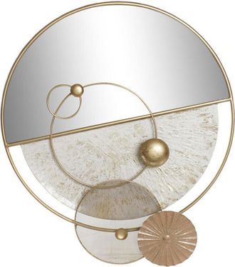 DKD Home Decor DKD Home Decor Miroir mural Dor&eacute; M&eacute;tal Blanc Moderne