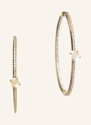 Vieri Vieri Creolen Wolke Milchquarz Brillant Pav&eacute; gold