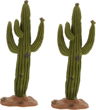 Artibetter 2 St&uuml;cke Kaktus Kuchen Baum Ornament Mini W&uuml;ste Gef&auml;lschte Dekorative Dekoration Nachahmung Haus Material Garten Architektur Zentrum Gr&uuml;n Zen Simulati