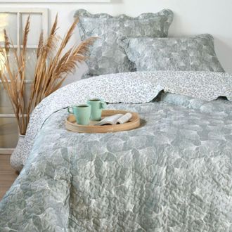 Lovely Casa Couvre lit boutis r&eacute;versible 240x220 avec 2 taies NOVA