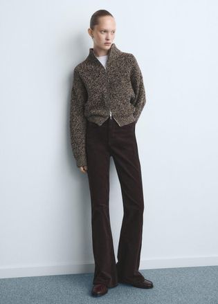 Mango Flare-Samtjeans schokolade - Damen - 32 - MANGO