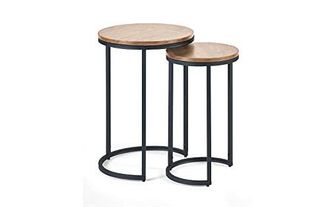 Julian Bowen Tribeca, runde Beistelltische, Sonoma-Eichenoptik/Schwarz