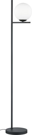 Trio Leuchten Stehleuchte Pure 402000132, Metall Schwarz matt, Glas weiß, exkl. 1x E14