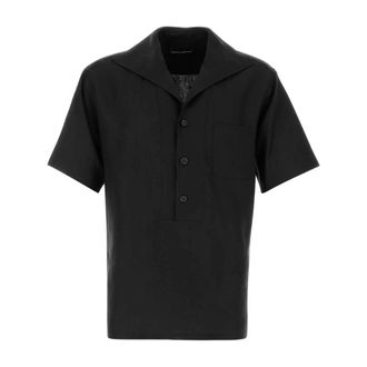 Dolce & Gabbana Homme, Chemises, Noir, Taille: L Chemise noire en lin pour homme