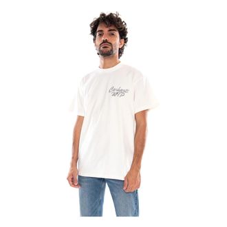 Carhartt Work in Progress S/S Hatching Script T-Shirt - - Tops - Herren - Wei&szlig; - XL