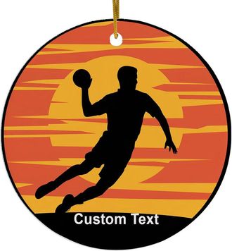 Generic Runde Weihnachtsdeko Handball Xmas Keramik Keramik Weihnachtsbaum-Anh&auml;nger Trendig Weihnachten Baum H&auml;ngen Anh&auml;nger F&uuml;r Geschenk B&uuml;ro Haus