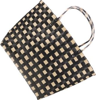 SOLUSTRE Sac Panier Tiss&eacute; Main Haute Capacit&eacute; Sac Fourre-tout Femme &Eacute;l&eacute;gant Multiusage pour Courses Plage et March&eacute;