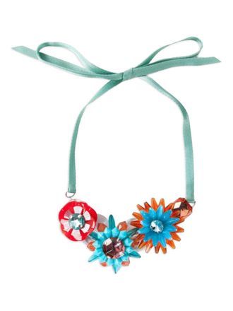 Marina Fossati collier Margaret &agrave; fleurs - Bleu