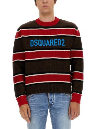 Dsquared2 Logo Virgin Wool Sweater - Multicolor