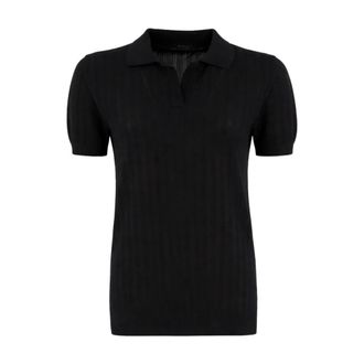 Kiton Femme, Pulls, Noir, Taille: 38 FR Polo &Eacute;l&eacute;gant &agrave; Manches Courtes