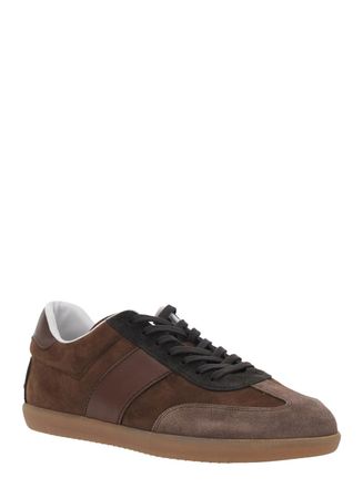 Tod's Mens Low Top Sneakers Brown Suede Calf Leather Trainers