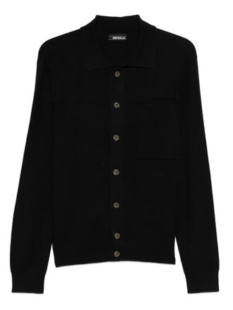 Imperial Cardigan mit gekn&ouml;pfter Tasche - Schwarz