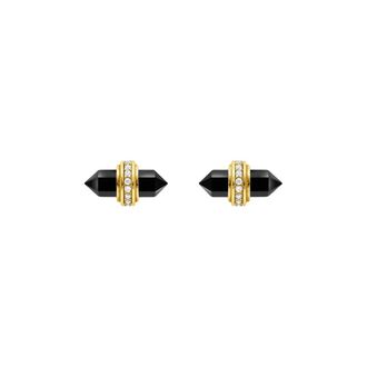 Thomas Sabo Vergoldete Ohrstecker mit sechseckigem Onyx - - Accessories - Damen - Gelb - ONE SIZE