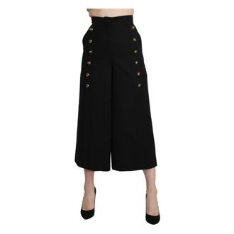 Dolce & Gabbana Femme, Pantalons, Noir, Taille: 32 FR Wide Pantalons