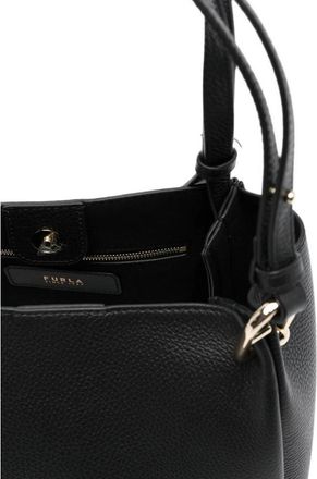 Furla Pebbled Leather Tote Bag - Black