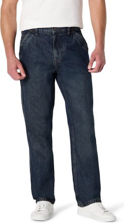 Amazon Essentials Herren-Arbeitskleidung, Schreiner-Jeans, starre Passform, lockere Passform, getönte dunkle Waschung, 38W x 34L