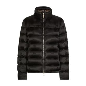 Dolce & Gabbana Monogram Jacquard Puffer Jacket - - Jackets - Damen - Schwarzk - S