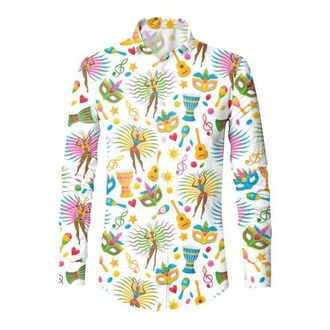 Generic Chemise à manches longues pour homme - Style années 70 - Style années 70 - Pour les fêtes à thème et les déguisements, beige, XXL