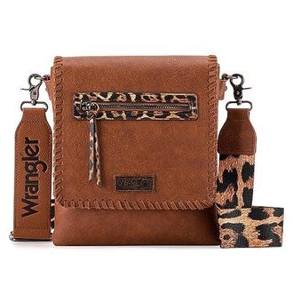 Wrangler Sacoche Sac &agrave; bandouli&egrave;re pour femme - Sac &agrave; main tiss&eacute; occidental avec sangle de guitare, Marron Taos Fonc&eacute;