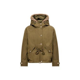 Moncler Moncler Parka Matelass&eacute;e &Agrave; Bordure En Shearling 3-en-1 Effraie, Femme, Vert, Taille: 1