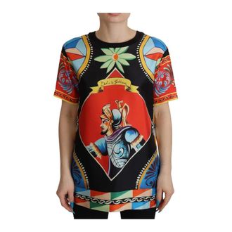 Dolce & Gabbana T-shirt en soie imprim&eacute; - Femme - Tops - Multicolore - Taille: 34 FR