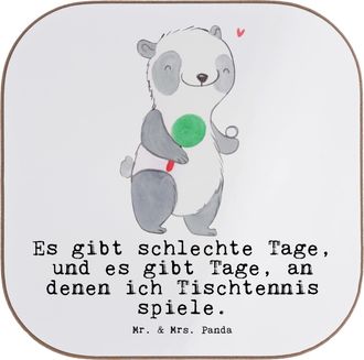 Mr. & Mrs. Panda Coaster Panda Tischtennis - Geschenk, Verein, Spr&uuml;che, Untersetzer Gl&auml;ser, Ballsport, Teeuntersetzer, Meisterschaft, gl&auml;seruntersetzer, Bund, Glas, Ho