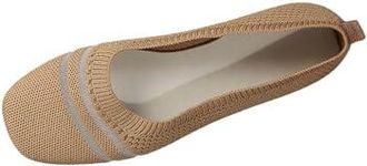 Generic Chaussures plates pour femme en tricot &eacute;l&eacute;gantes, respirantes, l&eacute;g&egrave;res, confortables, d&eacute;contract&eacute;es, &agrave; enfiler, chaussures habill&eacute;es pour le travail, 