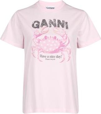 Ganni T-shirt &agrave; motif crabe en coton