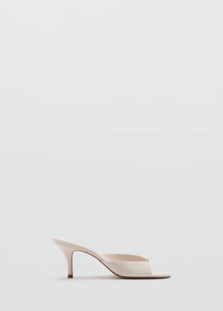 Mango Sandales talon d&eacute;tail m&eacute;tallique &eacute;cru - Femme - 35 - MANGO