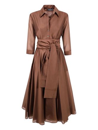 DRHOPE Midikleid mit G&uuml;rtel - Braun
