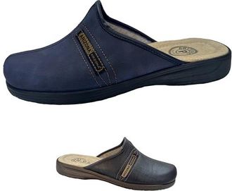 Generico Patrizia Azzi Chaussons dhiver pour homme classiques, 100 % fabriqué en Italie, semelle intérieure en cuir véritable 3805 3815, Bleu 3815, 43 EU