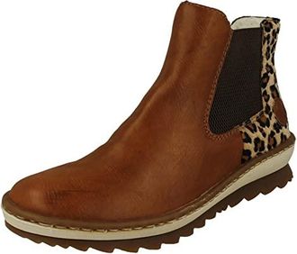 Rieker Weave Womens Chelsea Boots 41 EU Cayenne/Leopard