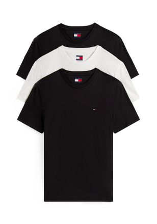 Tommy Jeans T-Shirt TOMMY JEANS TJM EXTRA SLIM 3 PACK, Herren, Gr. 4XL, schwarz, schwarz, schwarz, Single Jersey, Obermaterial: 100% Baumwolle, slim fit normal, R