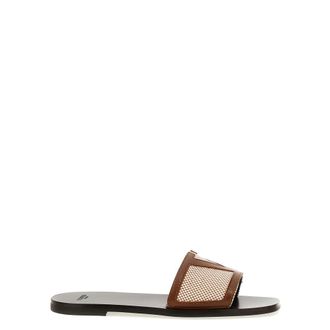Valentino Garavani VLogo Signature Slides - - Shoes - Damen - Braun - 39 EU
