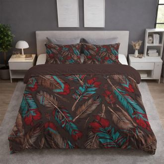 Generic Bettw&auml;sche 240 x 260 cm 3teilig Dunkelbraun - Bettbezug 240 x 260 cm 2er Set mit Kissenbez&uuml;ge 80x80 cm Atmungsaktiv Leicht Anti-Pilling bettw&auml;sche mit