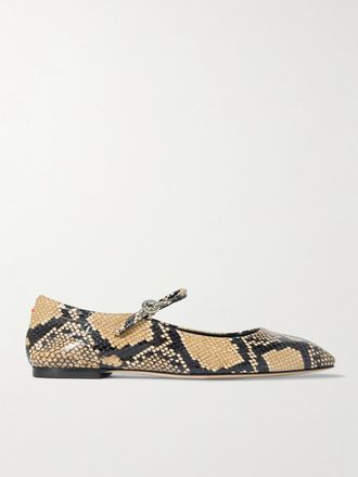 Aeyde Uma Mary-jane-ballerinas Aus Leder Mit Schlangeneffekt - Animal-Print