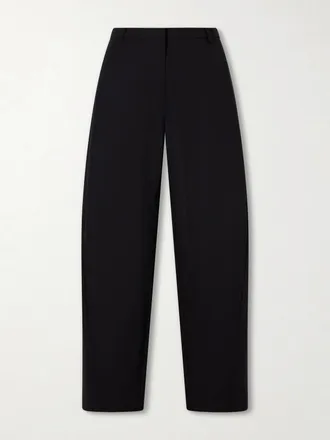 St.Agni Wool Barrel-leg Pants - Black