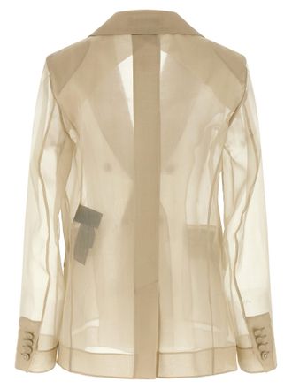 Max Mara Womens Beige Silk Blazer Clothing