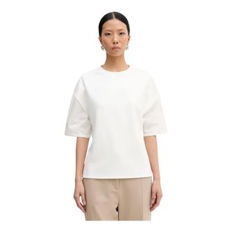 Patrizia Pepe Femme, Tops, Blanc, Taille: 36 FR T-shirt en coton avec ceinture