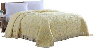 Beatrice Home Fashions Medallion Chenille-Tagesdecke, Doppelbett, Gelb