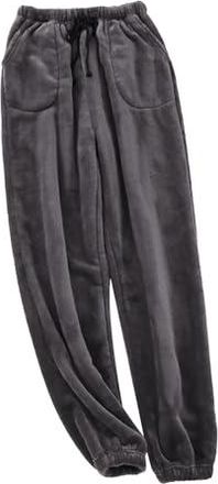 Generic Pantalon chaud pour femme - Grande taille - Pantalon thermique pour femme - En flanelle - Couleur unie - Pantalon de nuit basique - Pantalon de pyjama