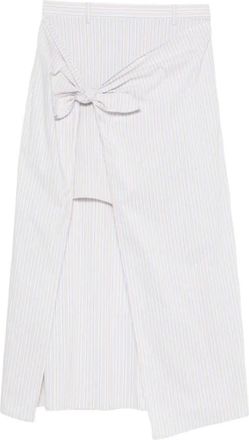 Isabelle Blanche Femme, Jupes, Blanc, Taille: 40 FR Jupe Midi &agrave; Rayures Verticales