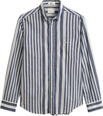 GANT Homme, Chemises, Bleu, Taille: M Chemise Ray&eacute;e en Voile de Coton