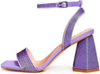 Cesare Gaspari Femme, Chaussures, Violet, Taille: 39 EU Sandales &agrave; Talons Bloc avec Strass