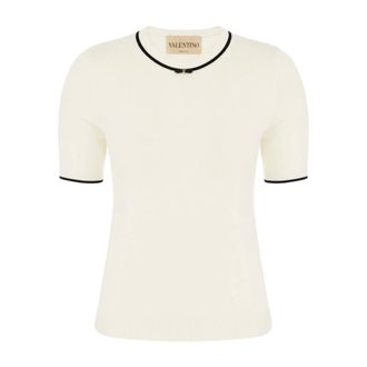 Valentino Garavani Femme, Pulls, Beige, Taille: 40 FR Maille &agrave; col rond
