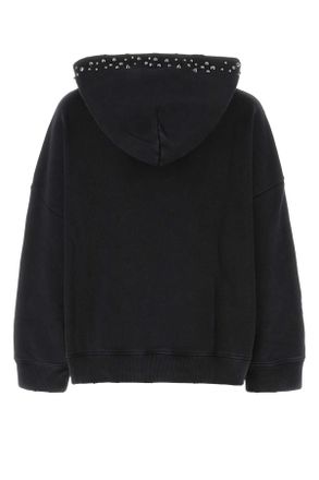 Versace Womens Black Cotton Oversize Sweatshirt Multi Exterior: Felpe Sweater