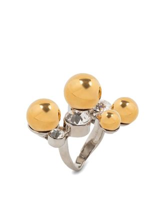 Dries Van Noten bague à ornements de perles - Argent